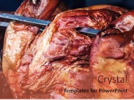 Delicious Pork Hams Cooked PPT template 56 | CrystalGraphics