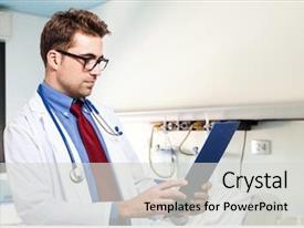 Doctor Reading A Case History PPT template 47 | CrystalGraphics