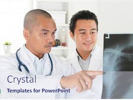 Doctors Analyzing X Ray Together PPT template 98 | CrystalGraphics