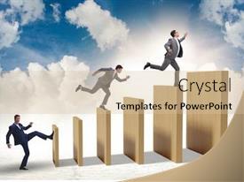 Domino Effect And Competition Concept PPT template 55 | CrystalGraphics