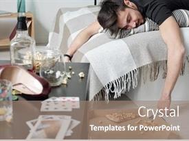 Drunken Young Man Sleeping PPT template 88 | CrystalGraphics