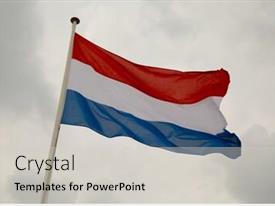 Dutch Flag Waving Against Cloudy PPT template 44 | CrystalGraphics