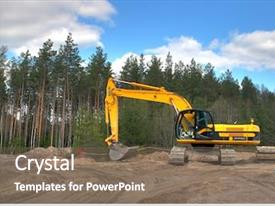 Earth Moving Equipments Excavator PPT template 36 | CrystalGraphics