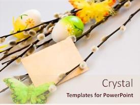 Easter Background With Colored Eggs PPT template 9 | CrystalGraphics