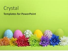 Easter Colorful Eggs With Flowers PPT template 55 | CrystalGraphics