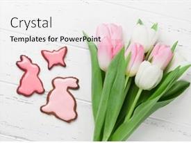Easter Greeting Card With Tulip PPT template 45 | CrystalGraphics