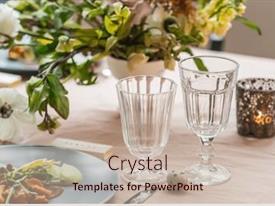 Easter Table With Nice Flowers PPT template 13 | CrystalGraphics