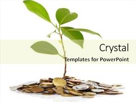 Economic Development Coins Sprout PPT template 49 | CrystalGraphics