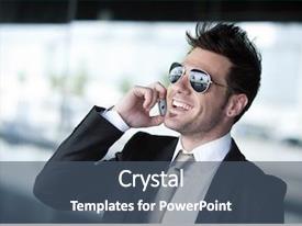 Efficient City Young Businessman In Urban Background PPT template 25 ...