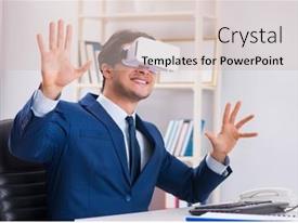 Employee Using Virtual Reality Glasses PPT template 35 | CrystalGraphics