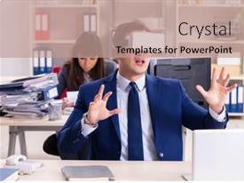 Employee With Virtual Reality Glasses PPT template 19 | CrystalGraphics