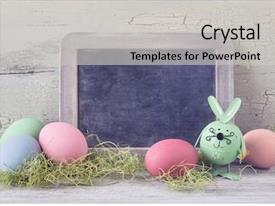 Empty Blackboard And Easter Decoration PPT template 10 | CrystalGraphics
