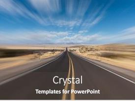 Empty Desert Highway With Motion PPT template 60 | CrystalGraphics