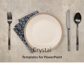 Empty Plate Fork Knife Spoon PPT template 99 | CrystalGraphics