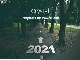 Empty Road In The Forest PPT template 88 | CrystalGraphics