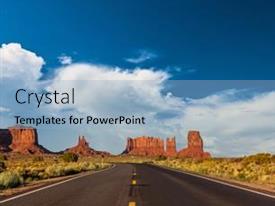 Empty Scenic Highway In Monument PPT template 40 | CrystalGraphics