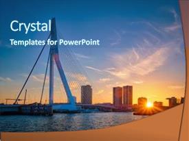 Erasmus Bridge Erasmusbrug And Rotterdam PPT template 18 | CrystalGraphics
