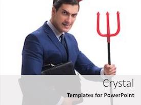 Evil Devil Businessman With Pitchfork PPT template 39 | CrystalGraphics