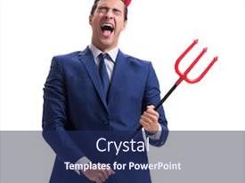 Evil Devil Businessman With Pitchfork PPT template 14 | CrystalGraphics