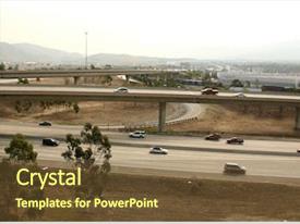 Exit Ramp Freeway Overpass With Traffic Traveling PPT template 97 ...