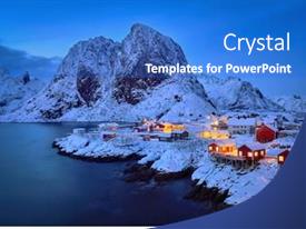 Famous Tourist Attraction Hamnoy Fishing PPT template 85 | CrystalGraphics