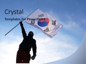 Fan With South Korean Flag PPT template 53 | CrystalGraphics