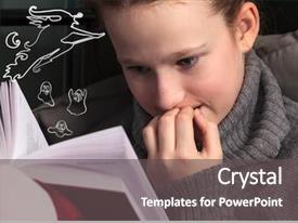 Fantasy Story Portrait Of A Girl Reading PPT template 51 | CrystalGraphics