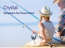 Father And Daughter Fishing PPT template 75 | CrystalGraphics