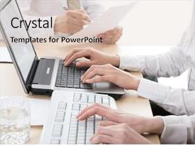 Female Hands Typing A Letter PPT template 79 | CrystalGraphics