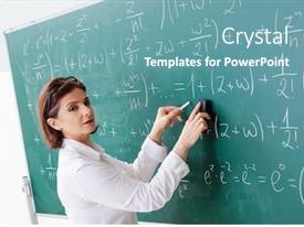 Female Math Teacher In Front PPT template 14 | CrystalGraphics