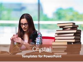 Female Student Preparing For Chemistry PPT template 20 | CrystalGraphics