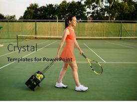 Female Tennis Player Carries Basket PPT template 28 | CrystalGraphics