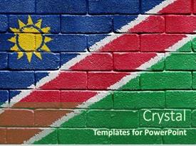 Flag Of Namibia Painted Onto PPT template 74 | CrystalGraphics