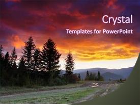 Forest Wildlife Majestic Sunrise In The Mountains PPT template 67 ...