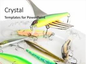 Fork With Artificial Fishing Bait PPT template 6 | CrystalGraphics