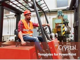 Forklift Driver On The Forklift PPT template 16 | CrystalGraphics