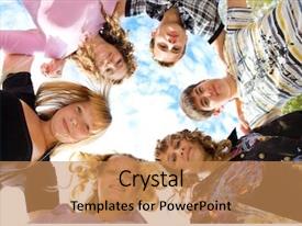 Free School Group Of Cheerful Friends Embracing PPT template 89 ...