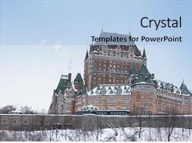 French Canadian Chateau Frontenac In Winter Snow PPT template 19 ...