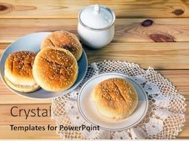 Fresh Burger Buns With Sesame PPT template 49 | CrystalGraphics