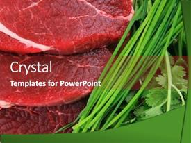 Fresh Meat Raw Uncooked Fat PPT template 58 | CrystalGraphics