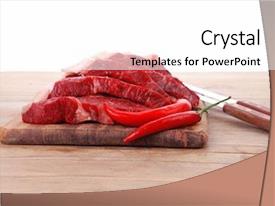 Fresh Raw Beef Meat Steak PPT template 42 | CrystalGraphics