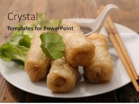 Fried Spring Roll And Sauce PPT template 23 | CrystalGraphics