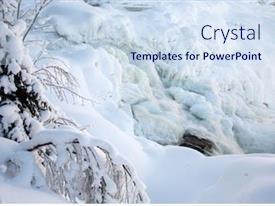 Frozen Waterfall Tannforsen In Winter PPT template 9 | CrystalGraphics