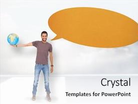 Geography Project Handsome Man With Speech Bubble PPT template 39 ...