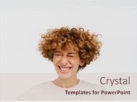 Ginger Curly Woman Wearing T PPT template 91 | CrystalGraphics
