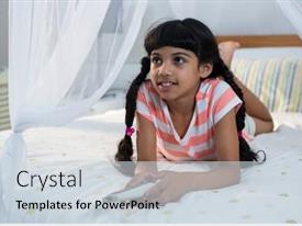 Girl Holding Remote Control PPT template 45 | CrystalGraphics