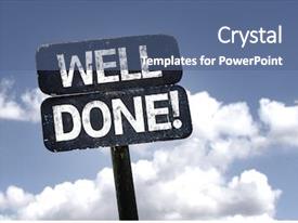 PowerPoint Template: good job - well done sign with clouds (jhuukihni)