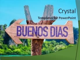 Good Morning In Spanish Arrow PPT template 75 | CrystalGraphics