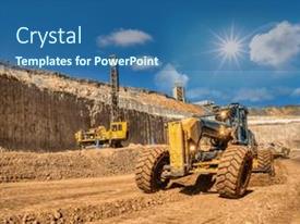 Grader And Drilling Rig Digging PPT template 67 | CrystalGraphics