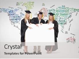 Graduation Poster Three Students In Graduate Robe PPT template 80 ...